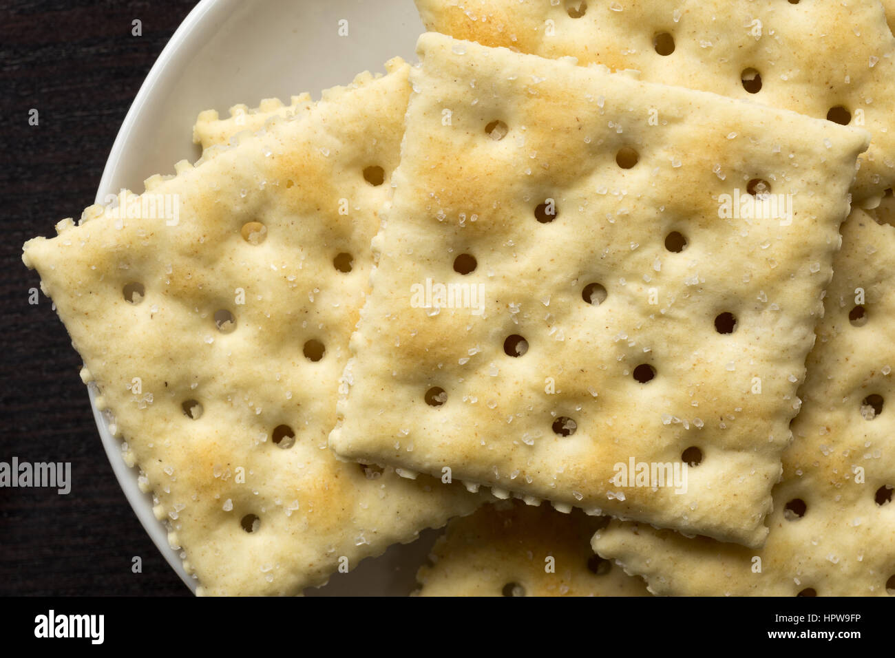 Closeup of saltine crackers Stock Photo - Alamy