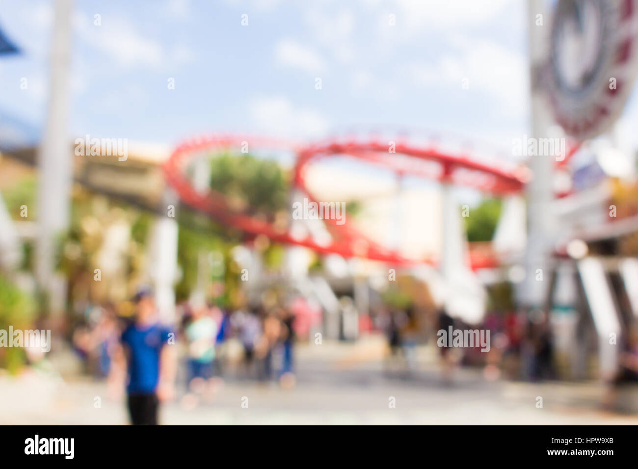 Abstract blur outdoor fun park with people for background - Holiday ...