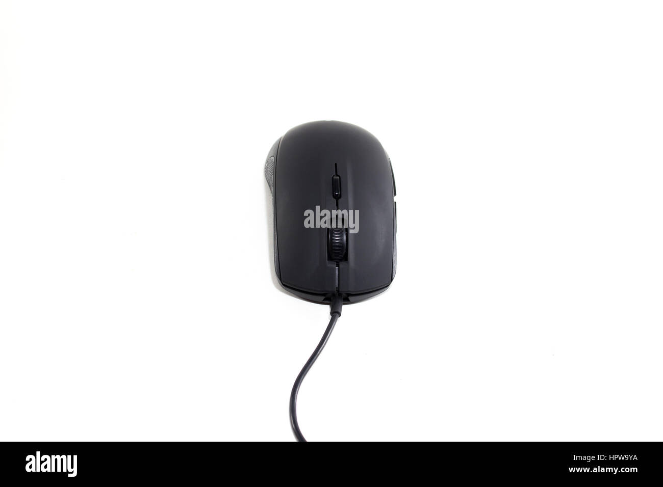 Black computer mouse isolated on white background Stock Photo - Alamy