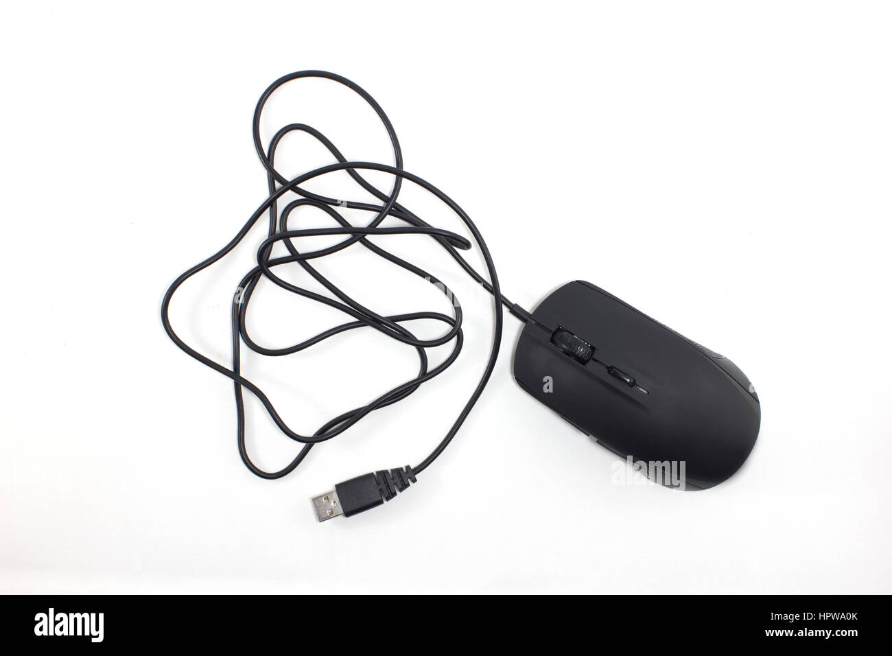 Black computer mouse isolated on white background Stock Photo - Alamy