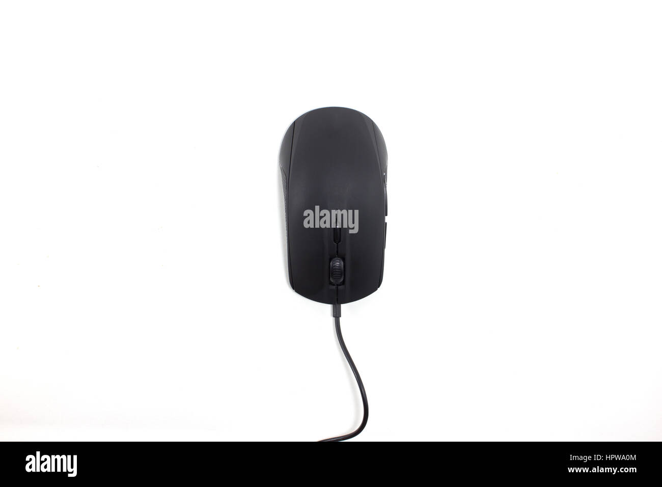 Black computer mouse isolated on white background Stock Photo - Alamy