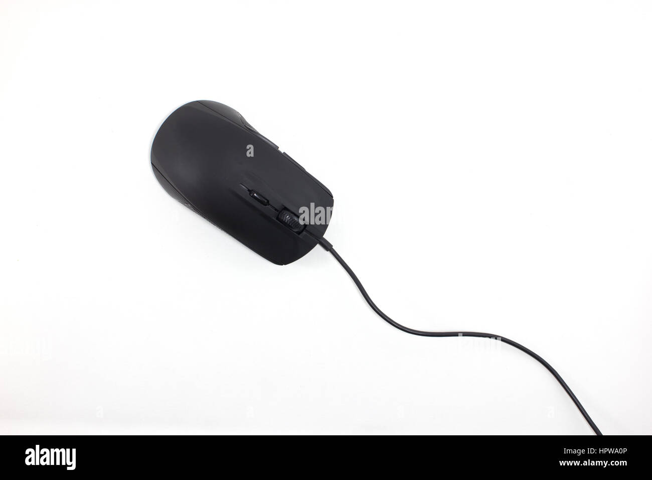 Black computer mouse isolated on white background Stock Photo - Alamy