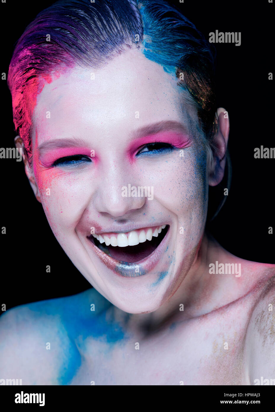 beautiful bright girl laughing Stock Photo - Alamy