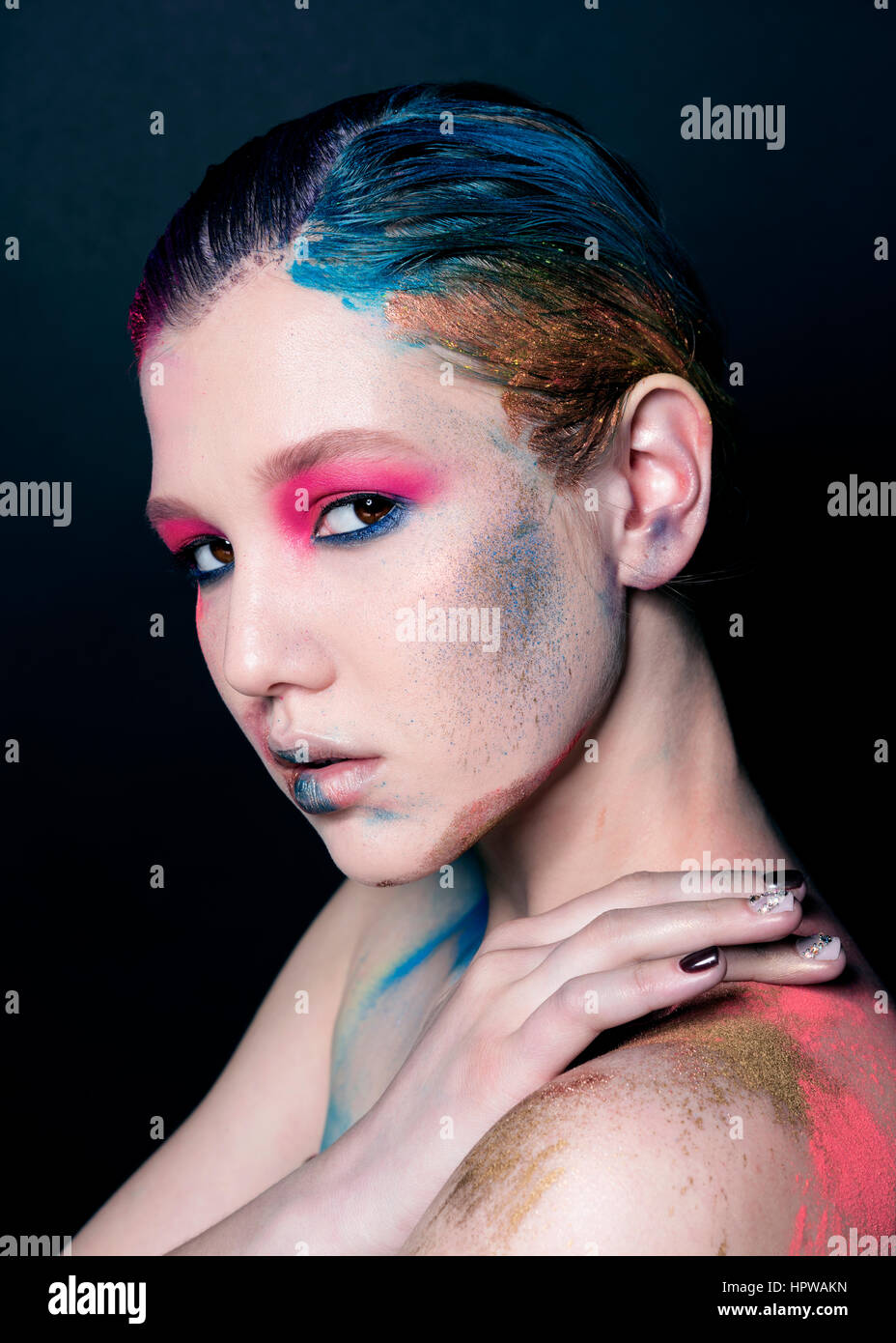 portrait of model with makeup Stock Photo - Alamy