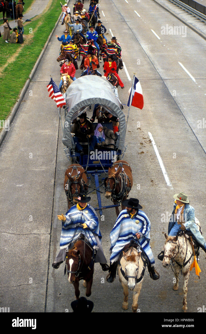 Cowboys in a parade during the rodeo Stock Photo - Alamy