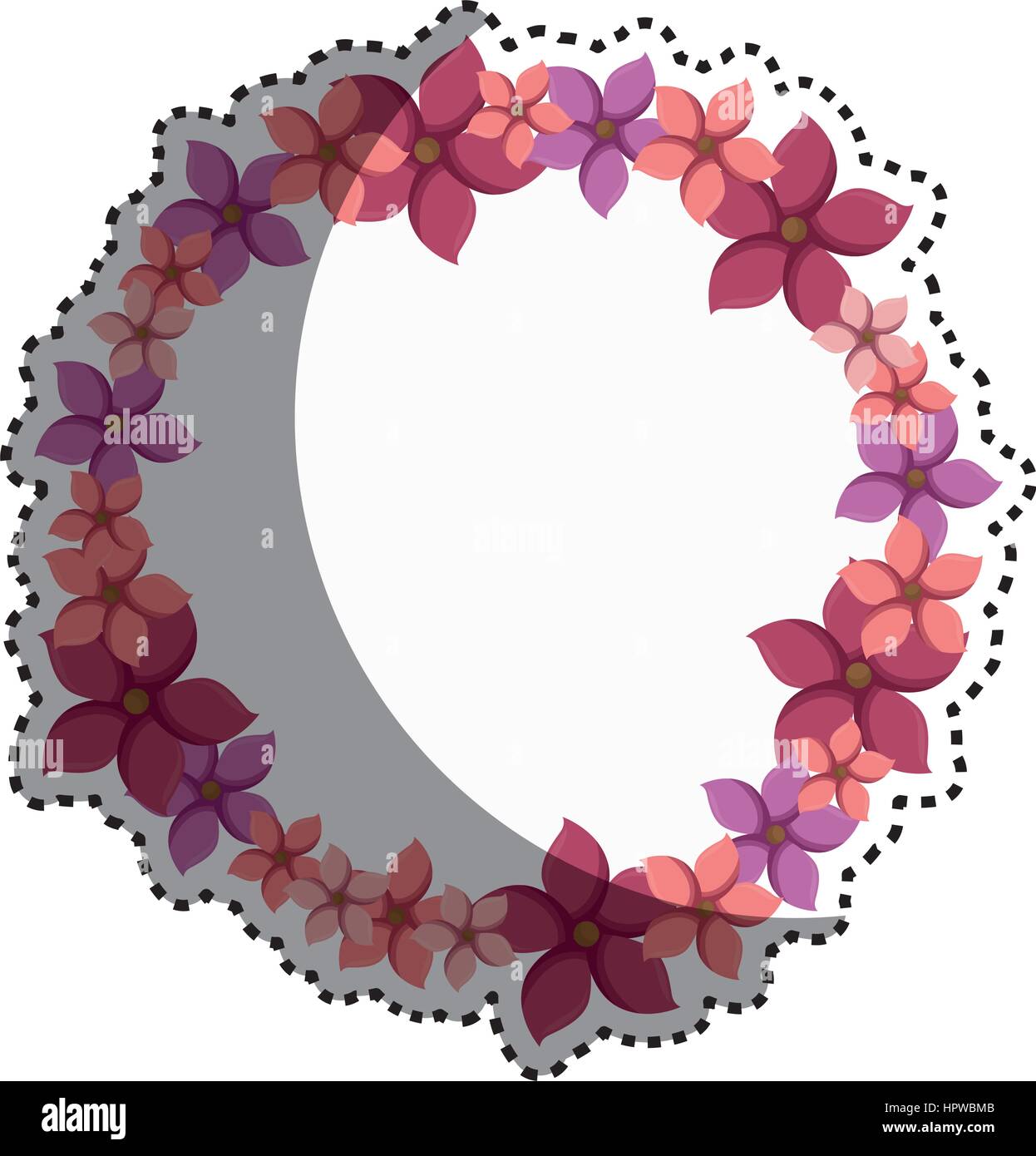 sticker colorful circular border with flowers Stock Vector Image & Art ...