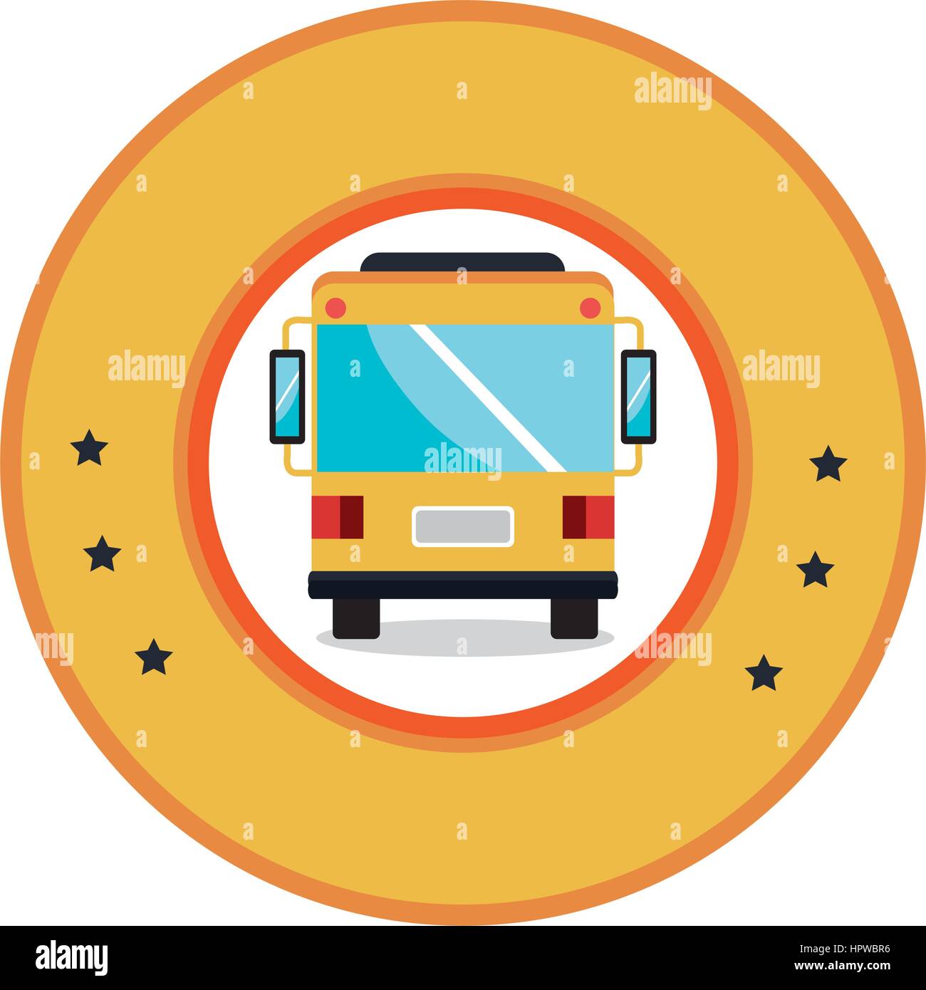 color circular frame with bus front view Stock Vector Image & Art - Alamy