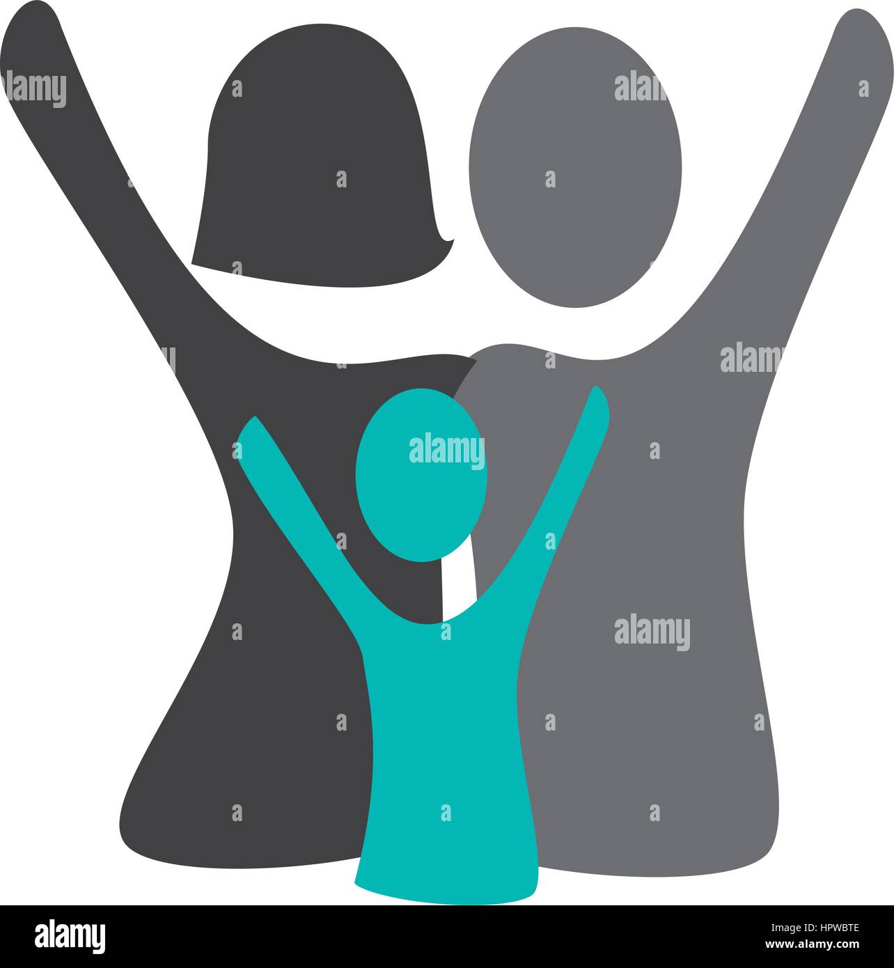 monochrome pictogram with family in half body Stock Vector Image & Art ...