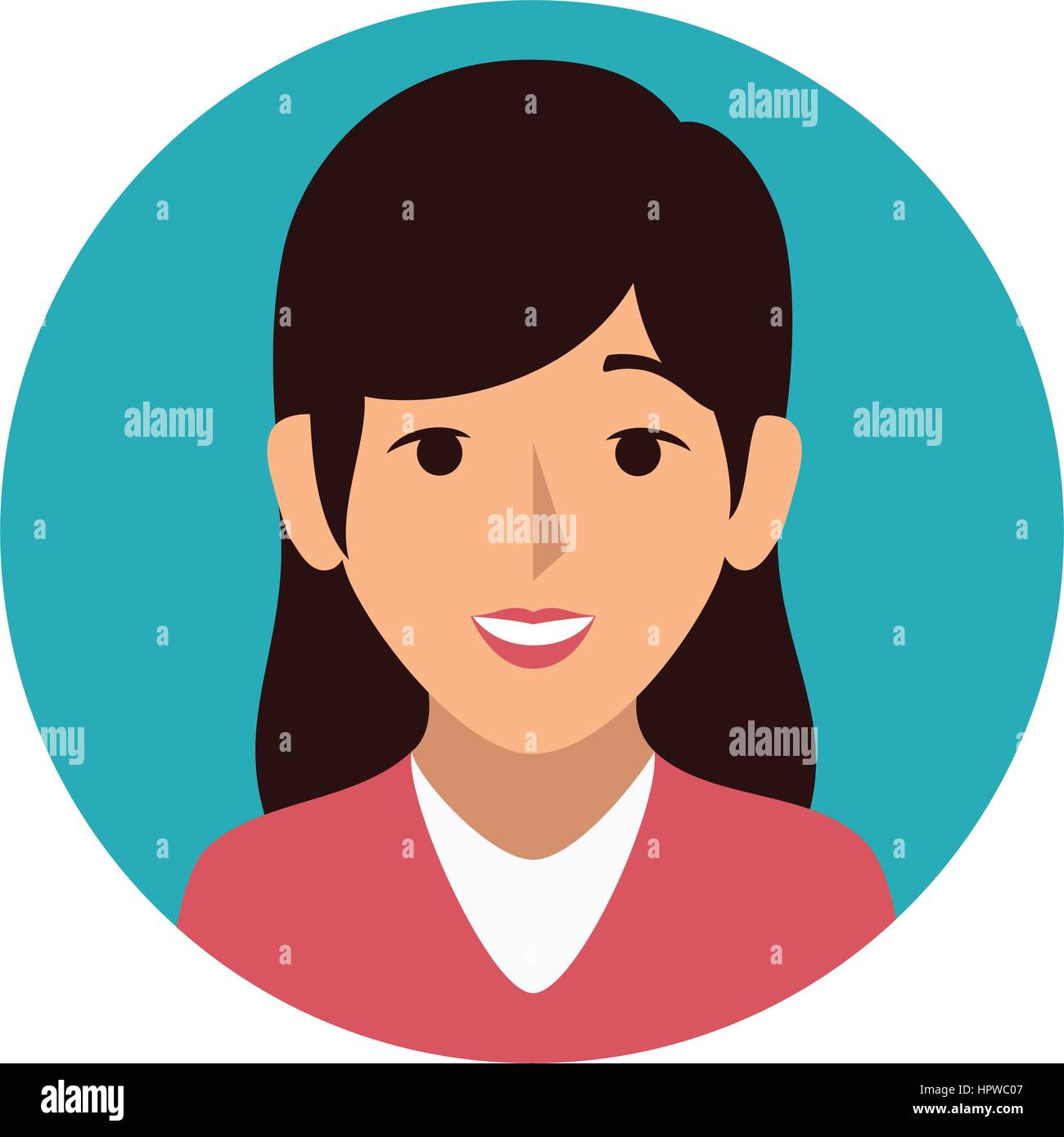 light blue sphere of half body woman with long hair Stock Vector Image ...