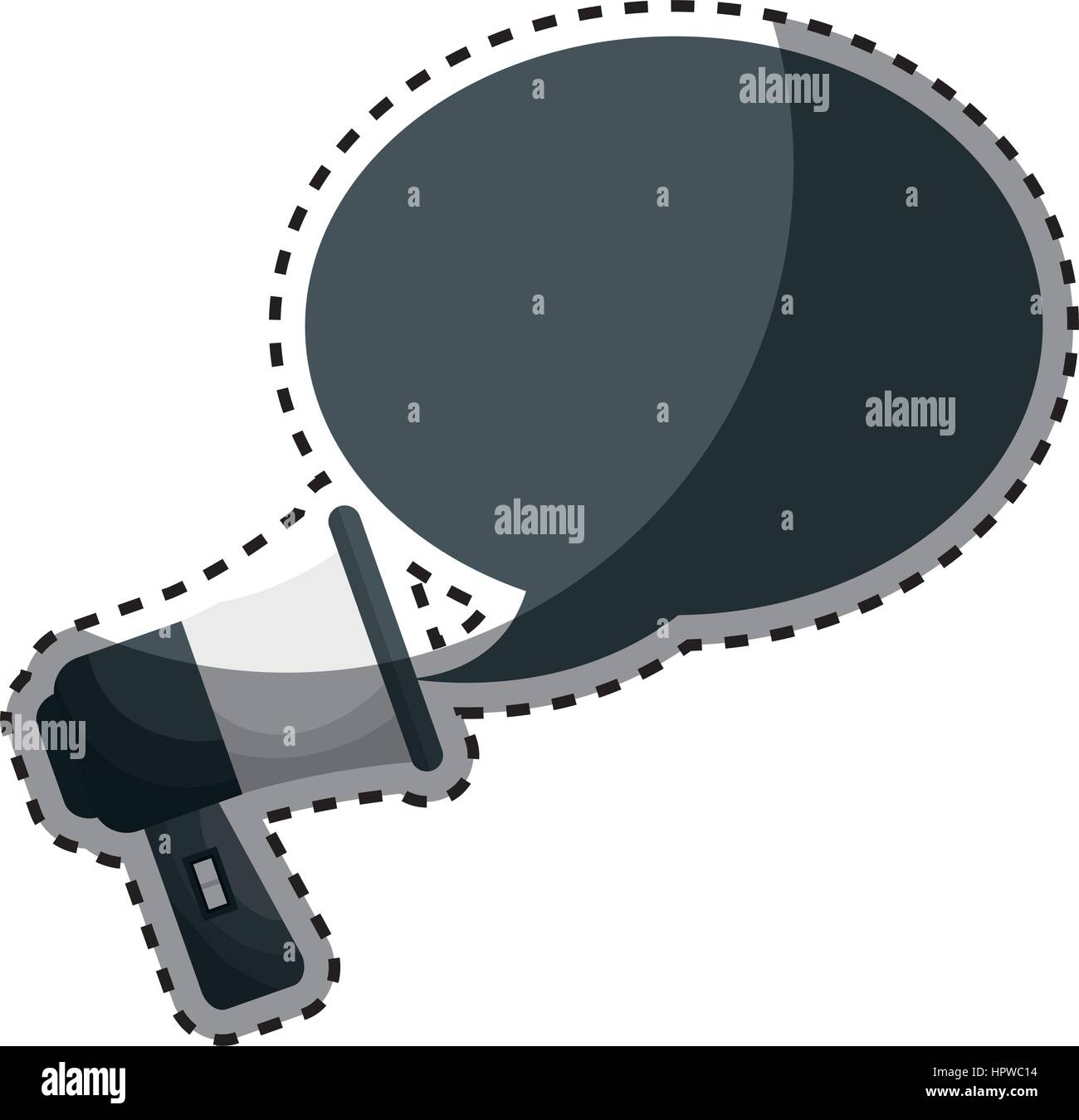 sticker megaphone with bubble callout box Stock Vector Image & Art - Alamy