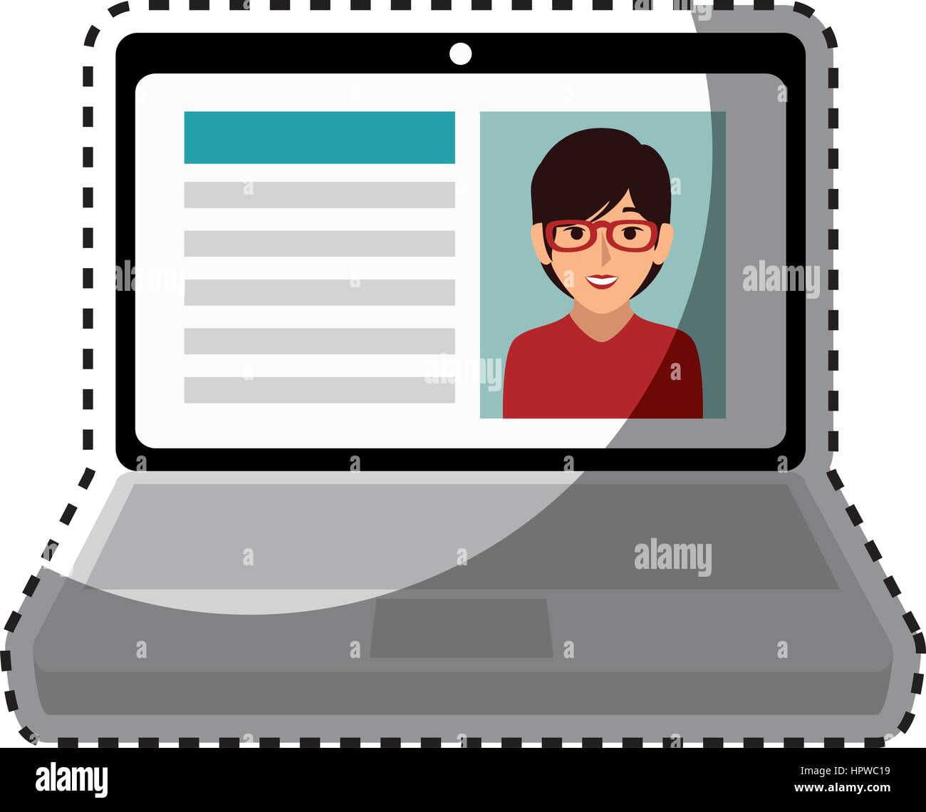 sticker shading tech laptop with curriculum vitae Stock Vector Image ...