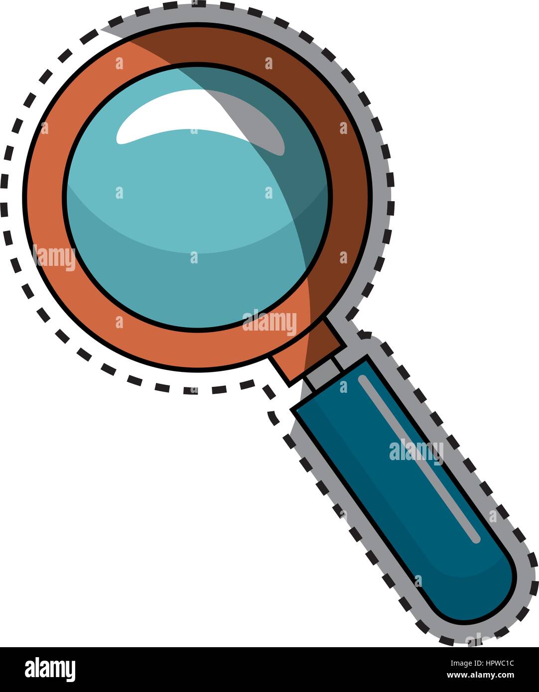 sticker shading magnifying glass with with glitters Stock Vector Image ...