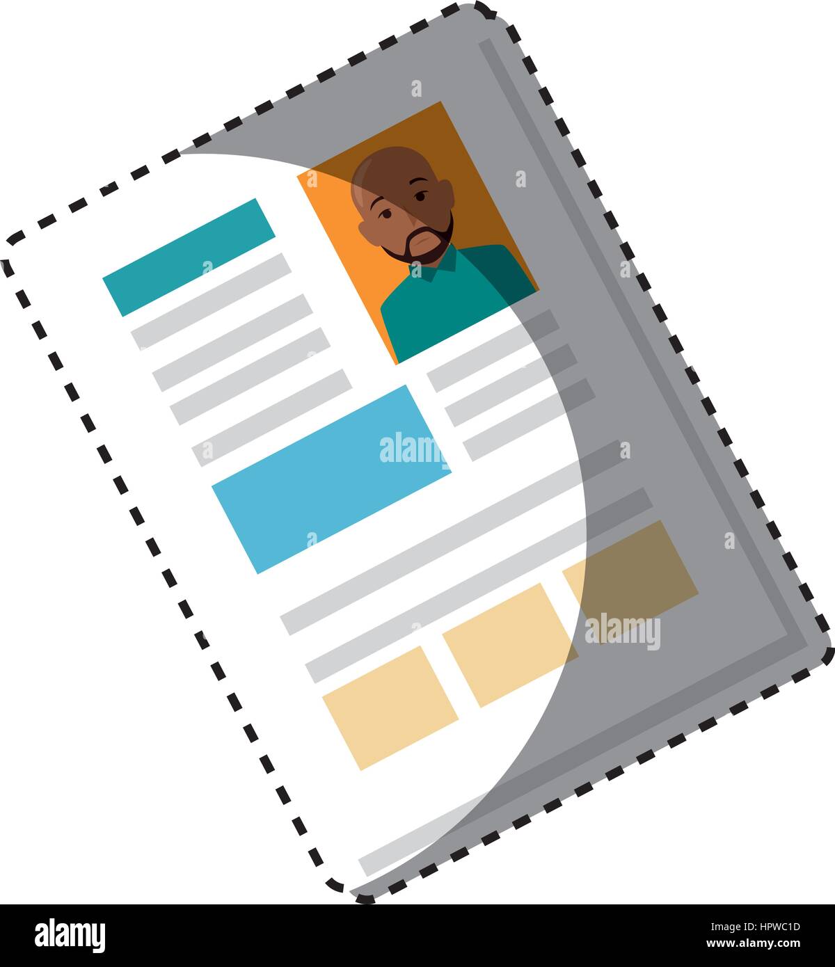 sticker shading file info with curriculum vitae sheet Stock Vector ...