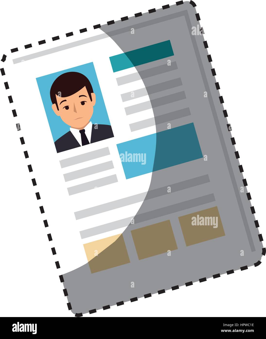 sticker shading side view file info with curriculum vitae sheet Stock ...