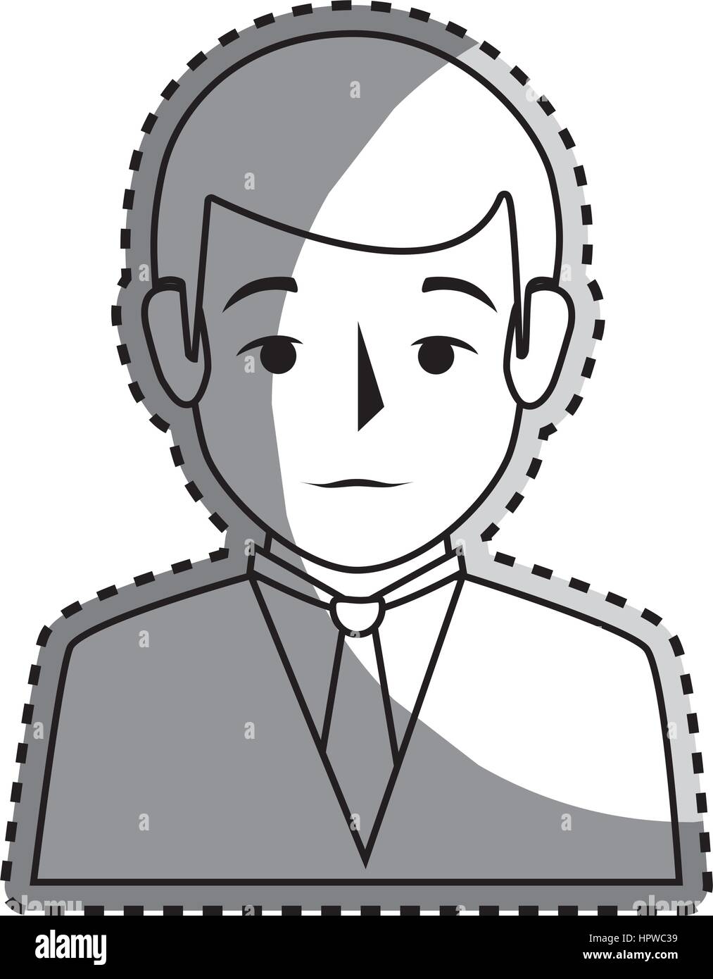 sticker silhouette half body man formal style Stock Vector Image & Art ...