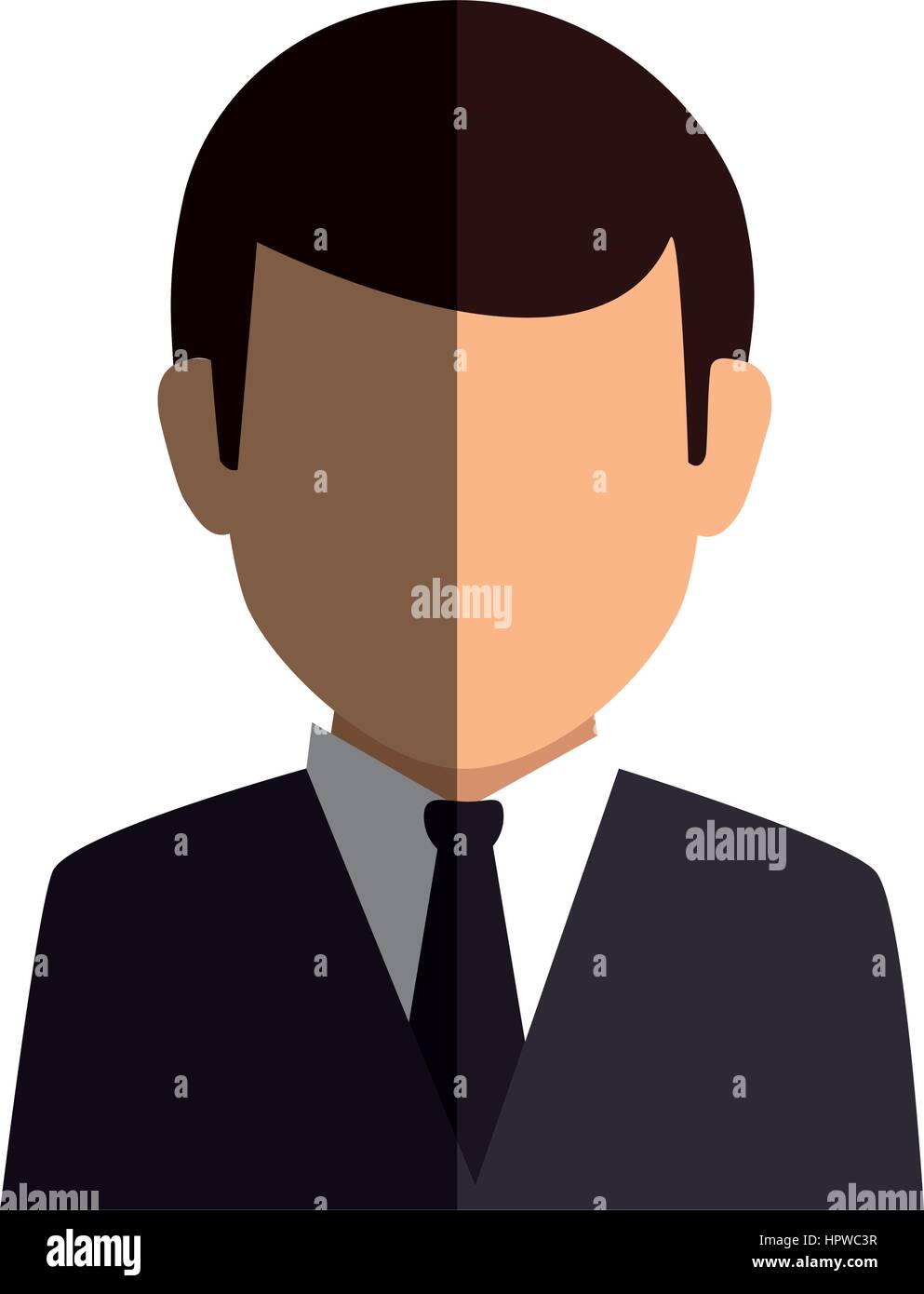 colorful silhouette faceless half body man formal style Stock Vector ...