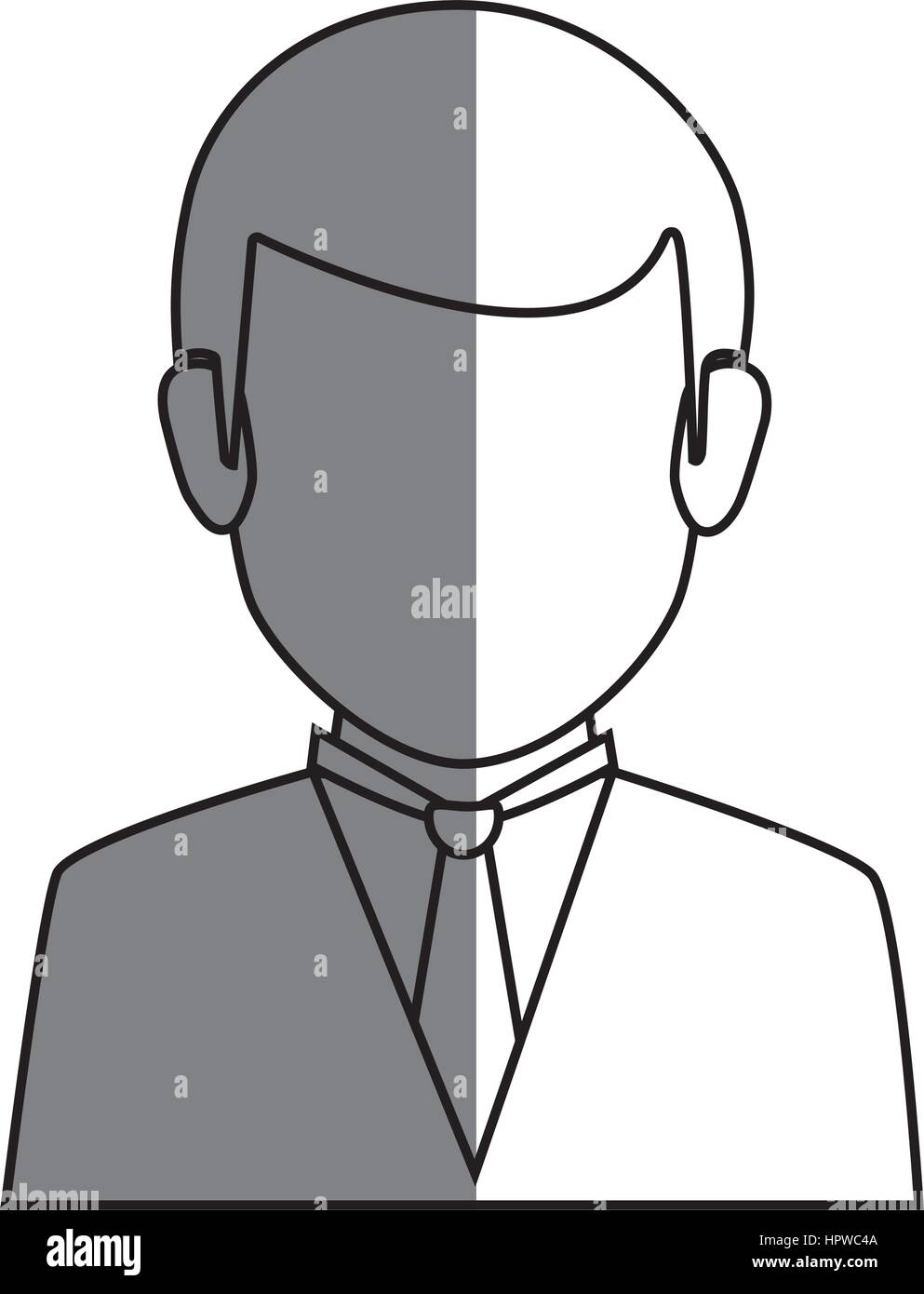 silhouette faceless half body man formal style Stock Vector Image & Art ...