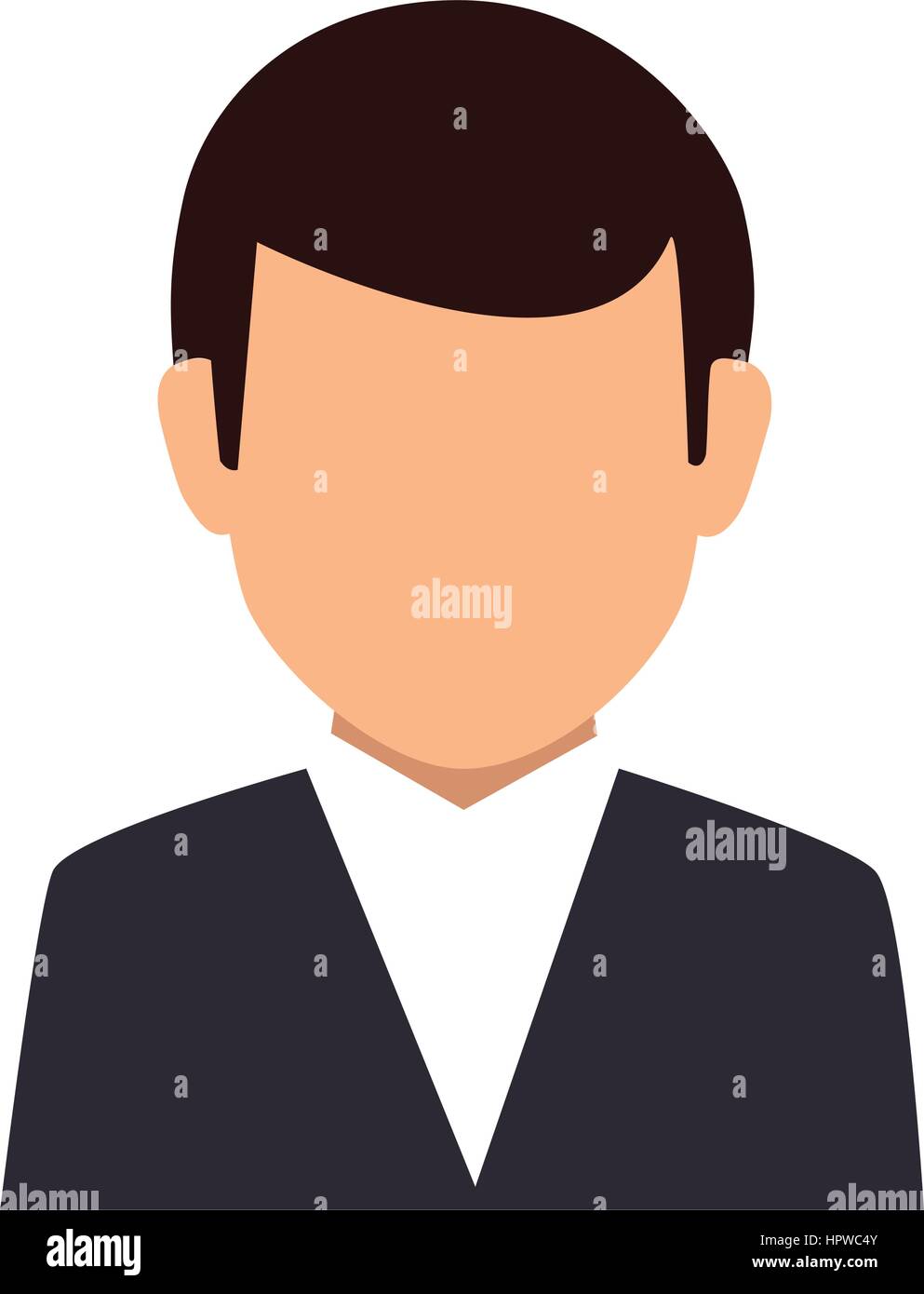 colorful silhouette faceless half body man formal suit Stock Vector ...