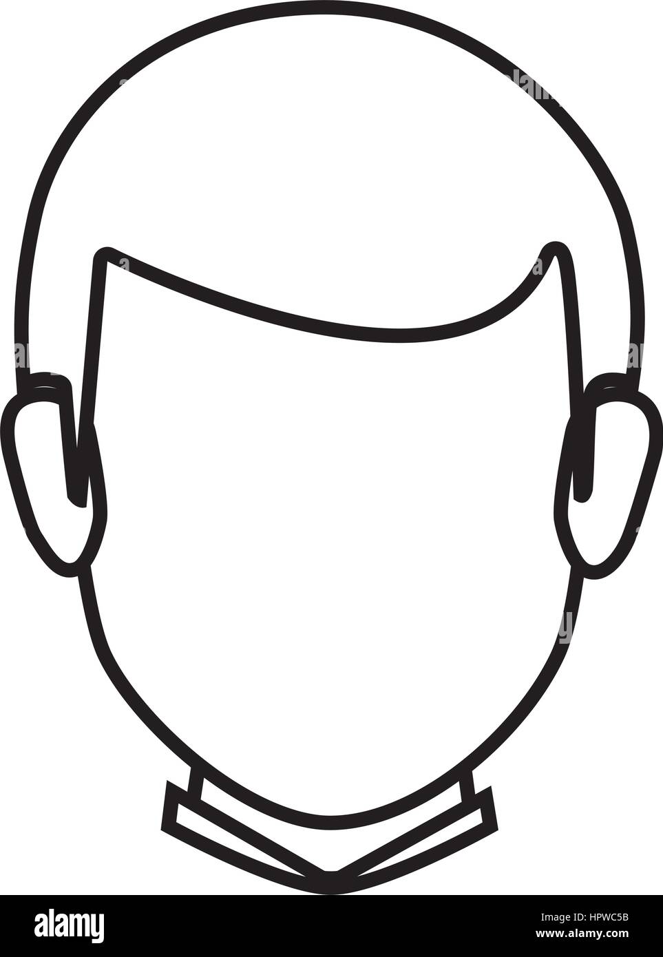 silhouette faceless front view man with hairstyle Stock Vector Image ...