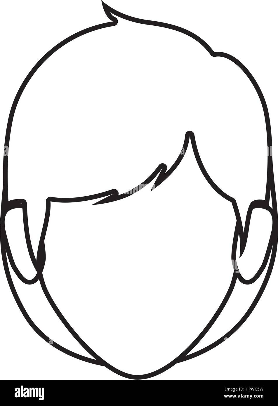 contour faceless front view woman with short hairstyle Stock Vector ...