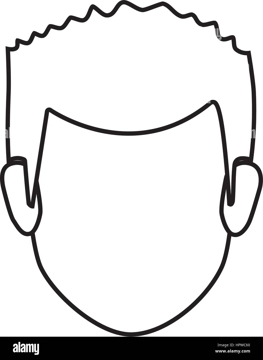 contour faceless front view man with hairstyle Stock Vector Image & Art ...