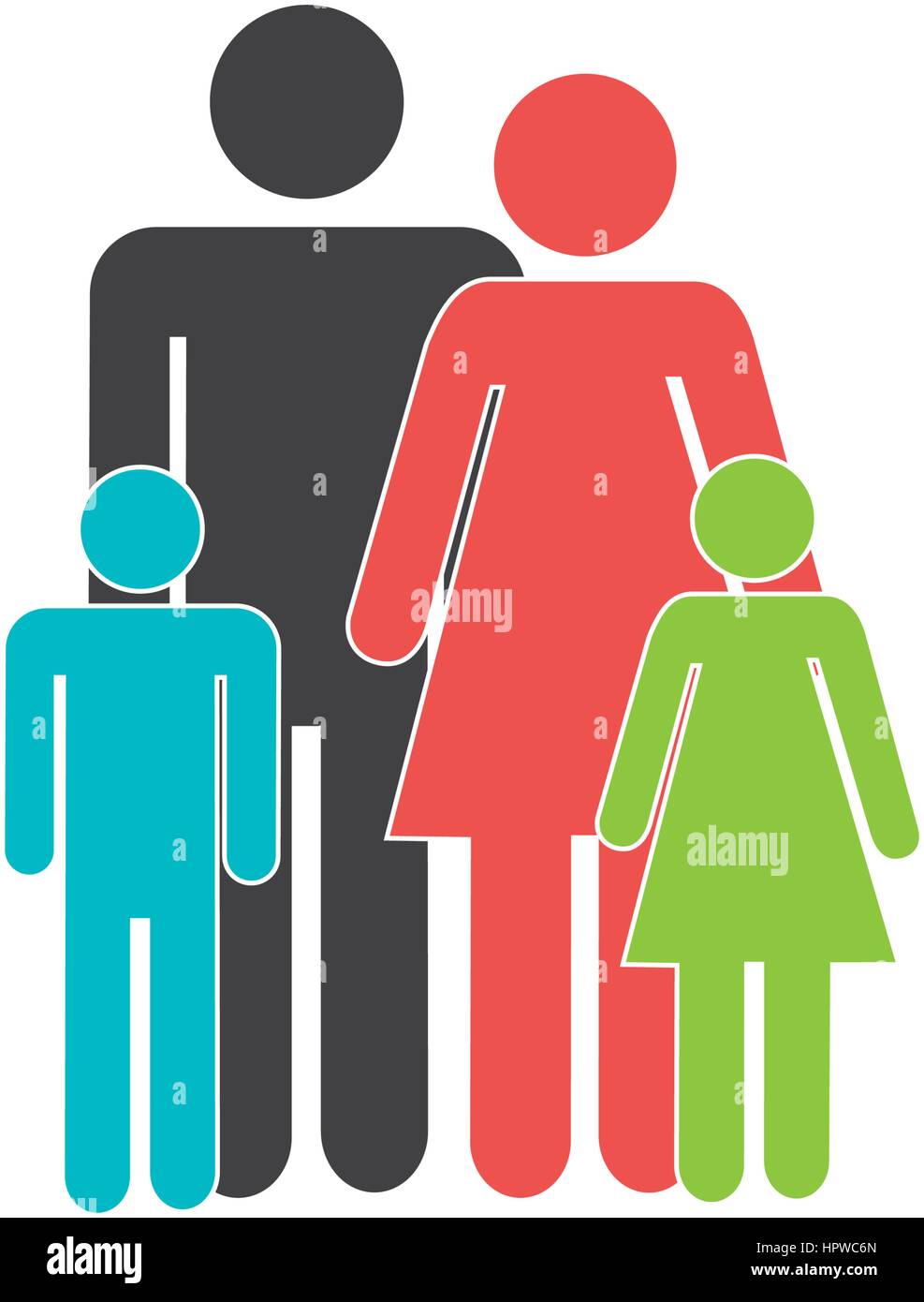 color silhouette pictogram with family group Stock Vector Image & Art ...