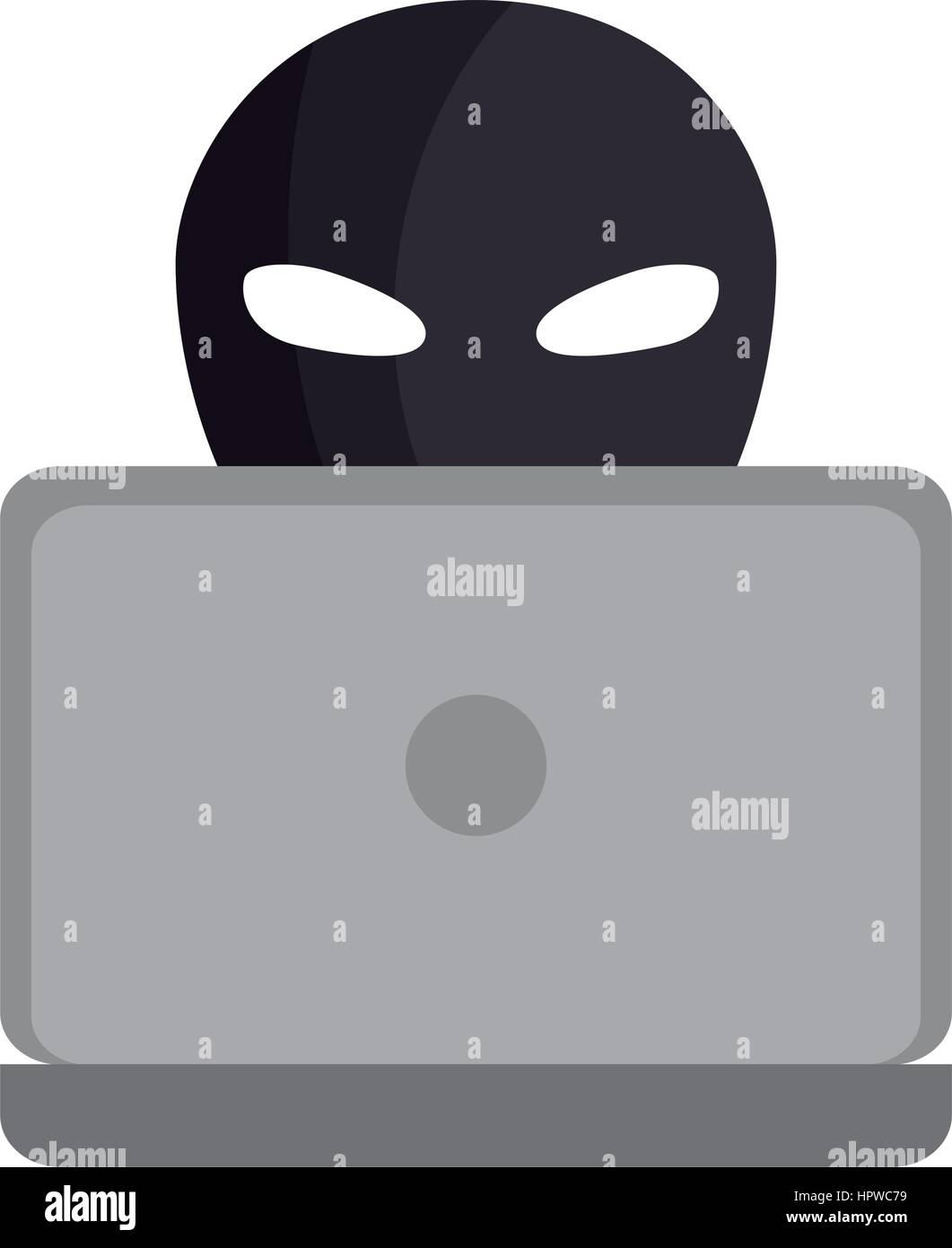 color silhouette with criminal hacker and laptop Stock Vector Image ...