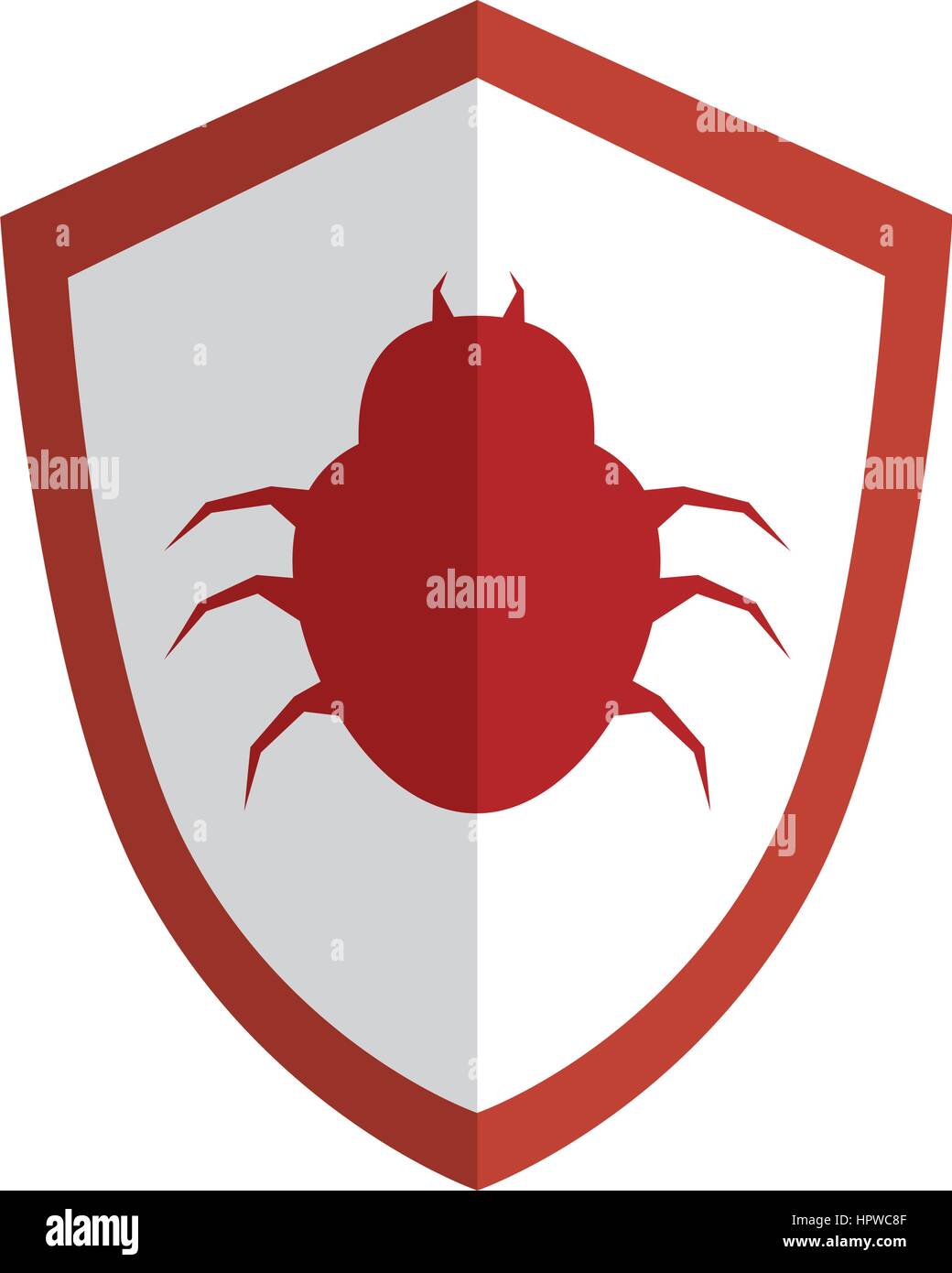 color silhouette emblem of shield with beetle virus Stock Vector Image ...