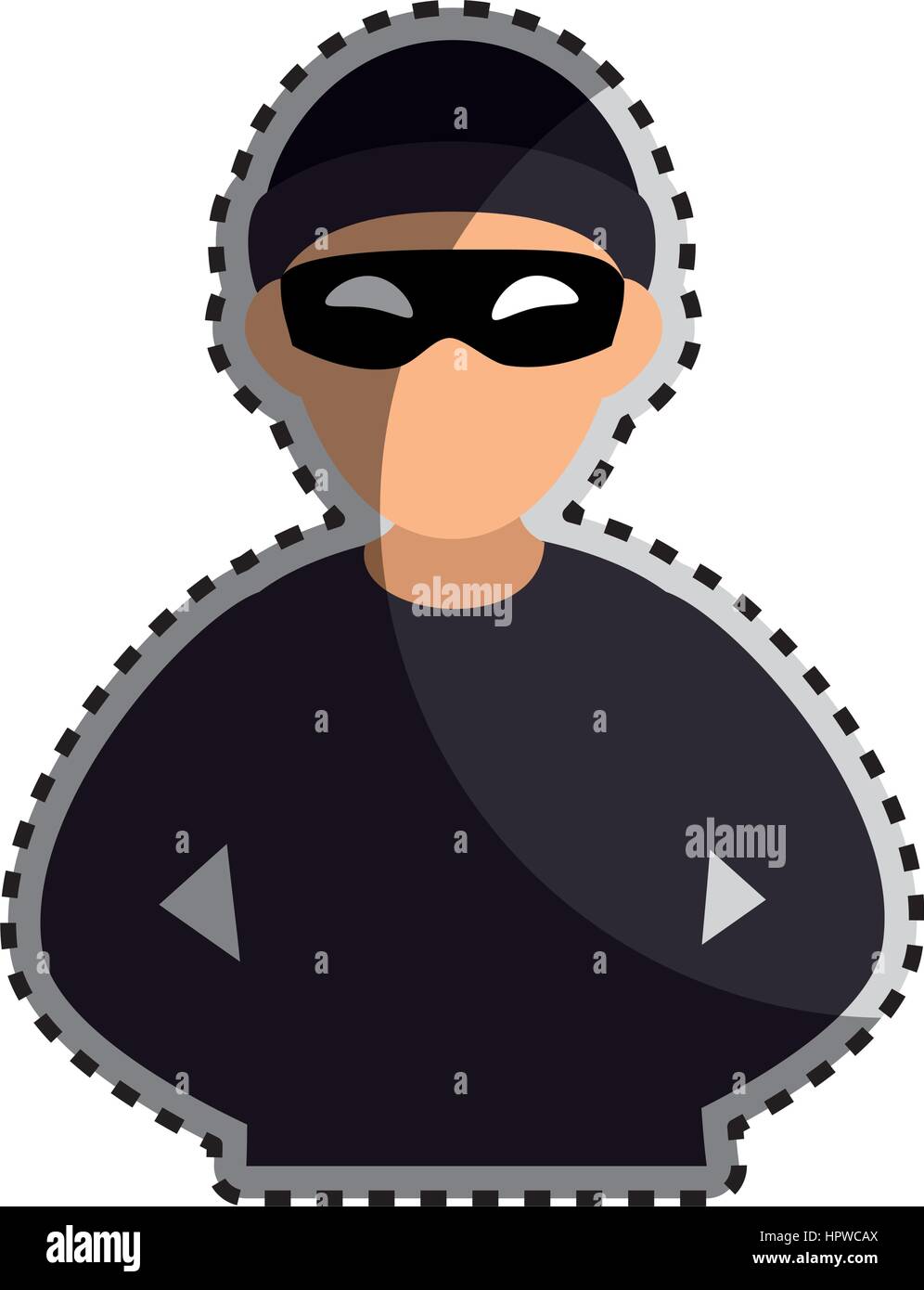 sticker color silhouette with criminal hacker Stock Vector Image & Art ...