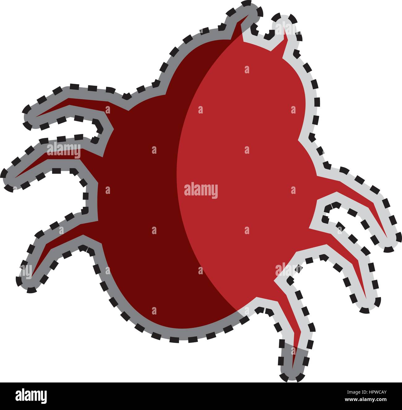 sticker monochrome silhouette with beetle virus Stock Vector Image ...