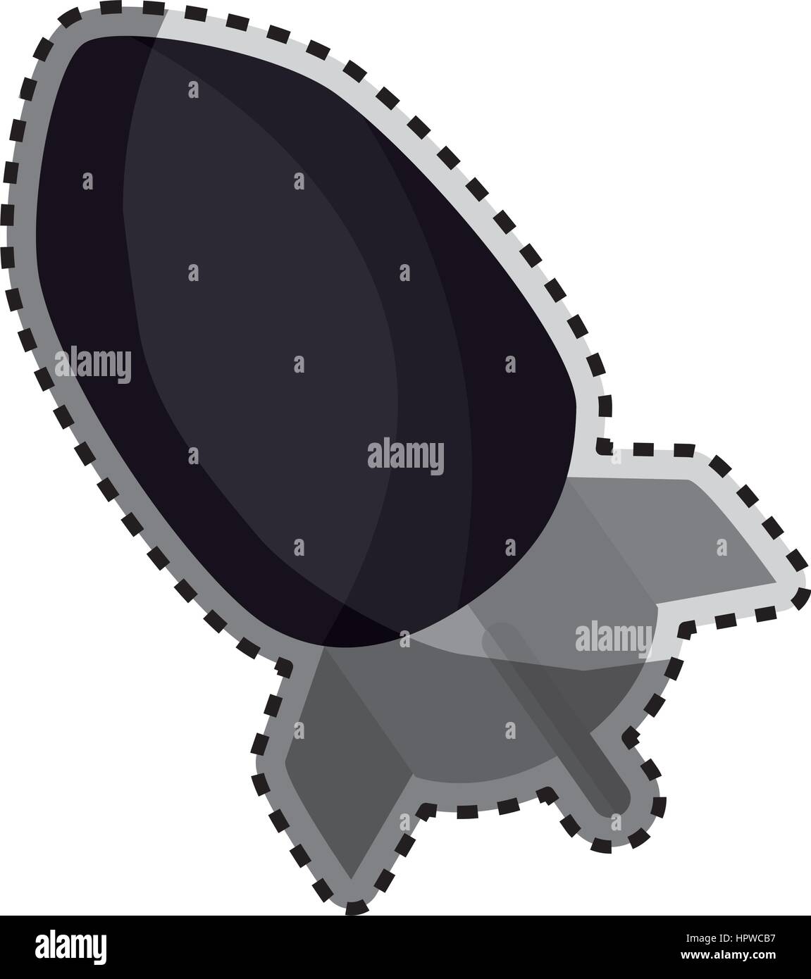 sticker monochrome silhouette with rocket icon Stock Vector Image & Art ...