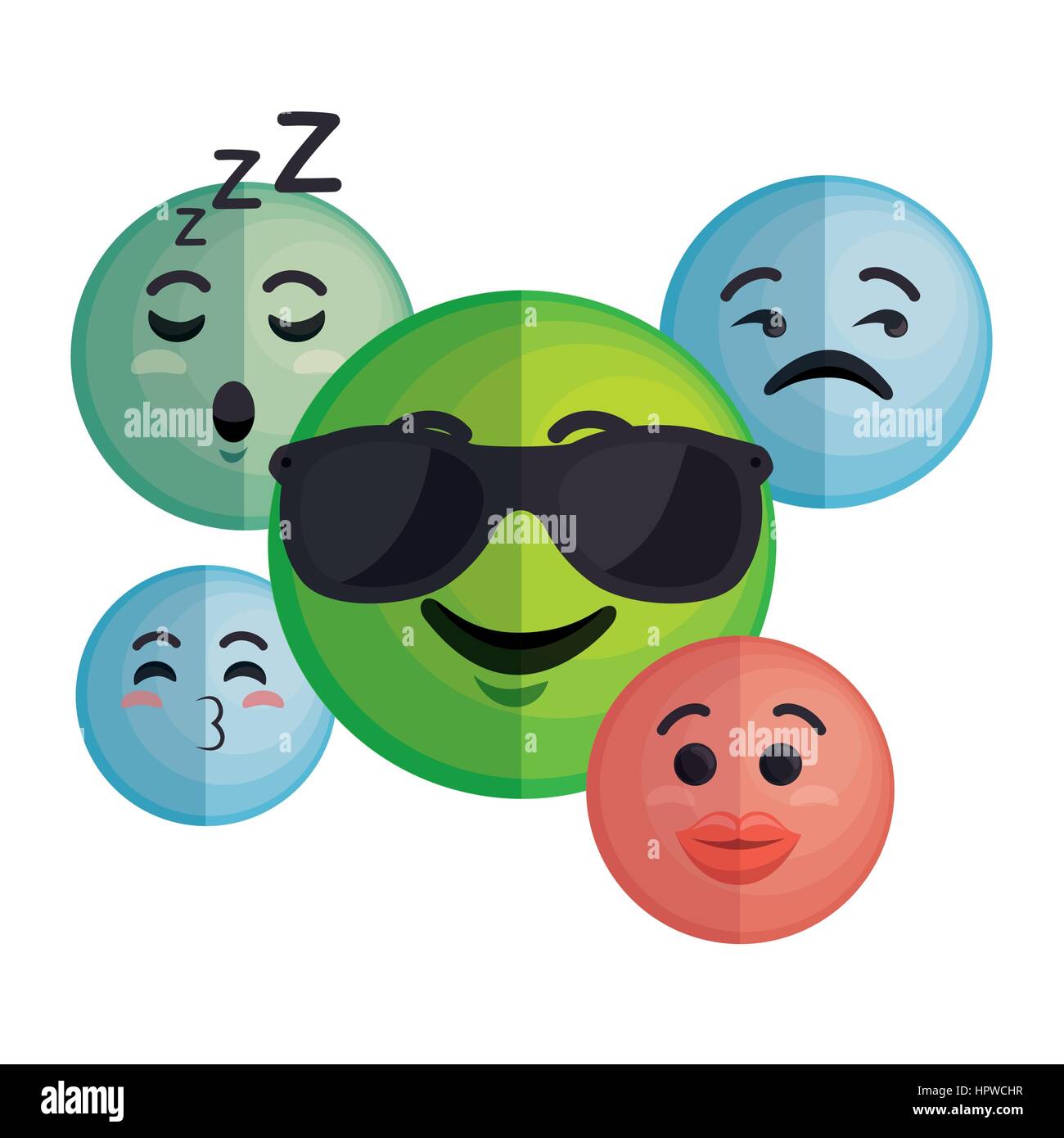 set faces emoticons characters icons Stock Vector Image & Art - Alamy