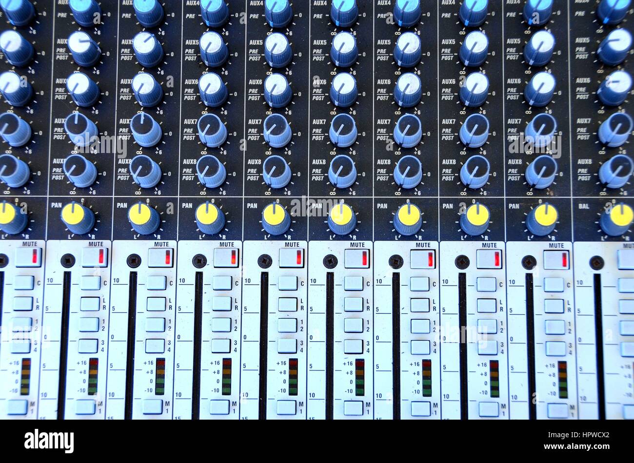 Control Panel on Mixing Boards Stock Photo - Alamy