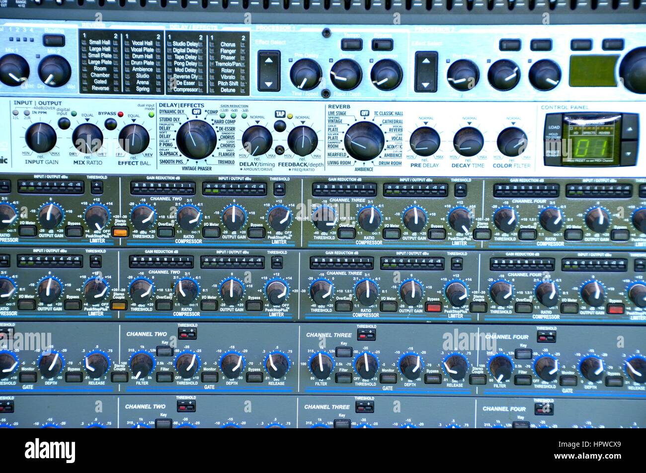 Control Panel on Mixing Boards Stock Photo - Alamy