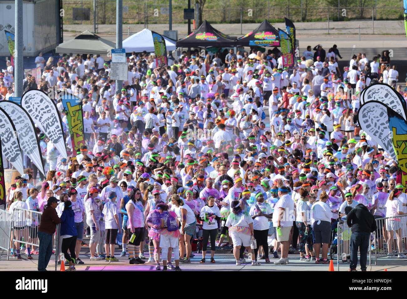 Graffiti Run in Denver Stock Photo - Alamy
