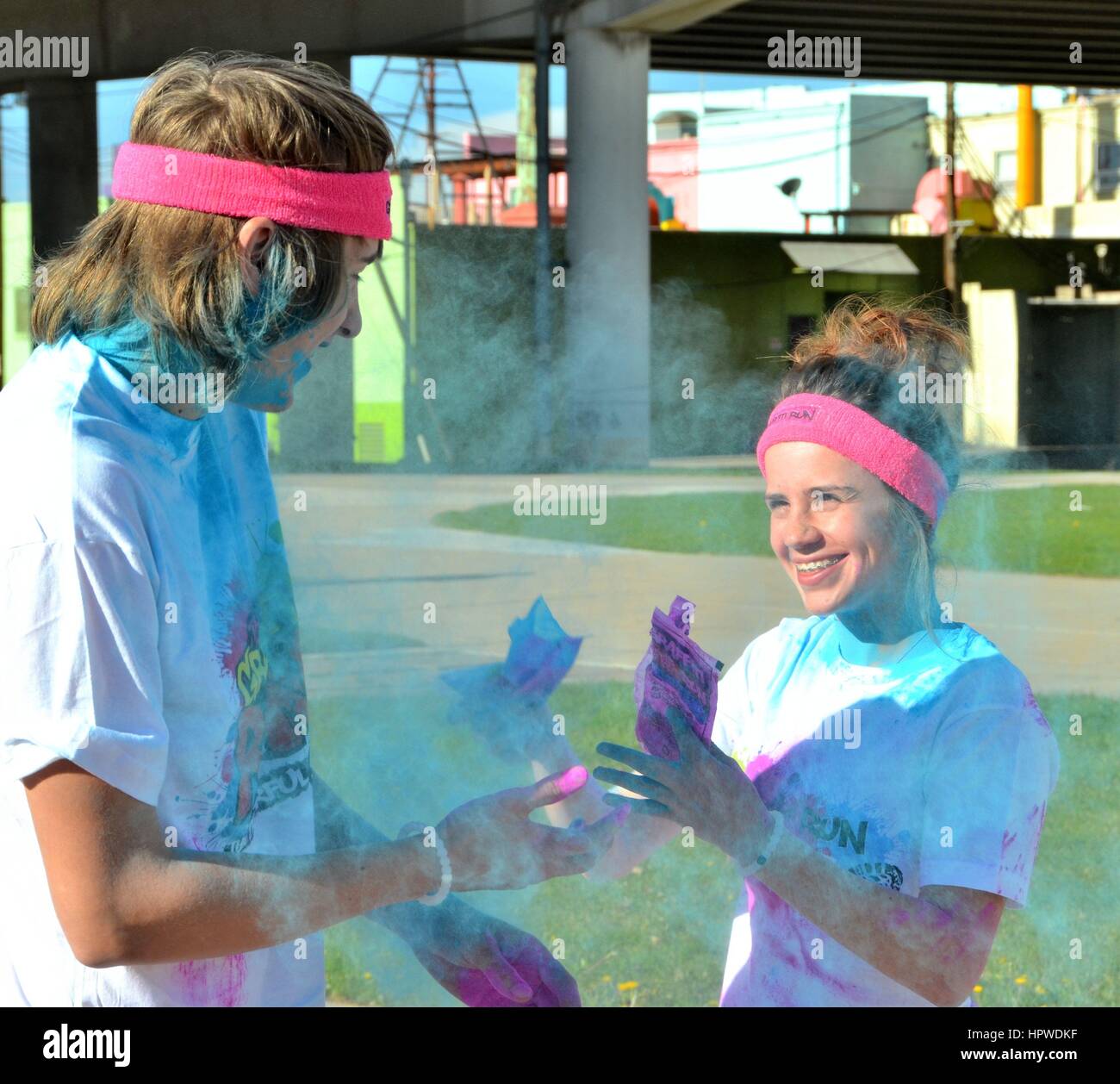 Graffiti Run in Denver Stock Photo - Alamy