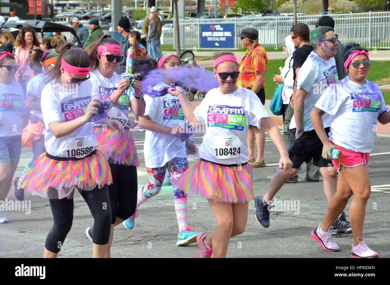 Graffiti Run in Denver Stock Photo - Alamy