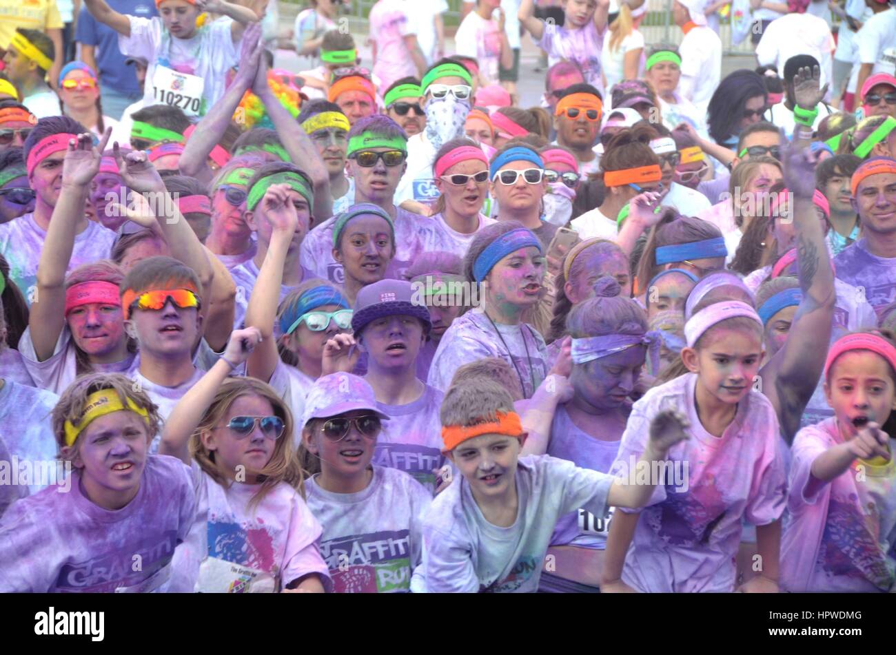 Graffiti Run in Denver Stock Photo - Alamy