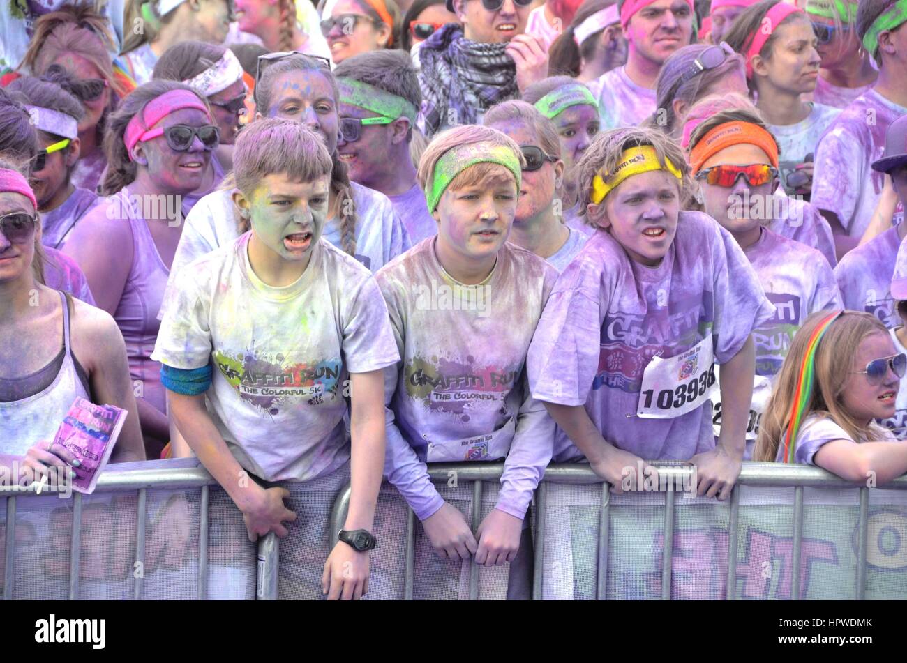 Graffiti Run in Denver Stock Photo - Alamy