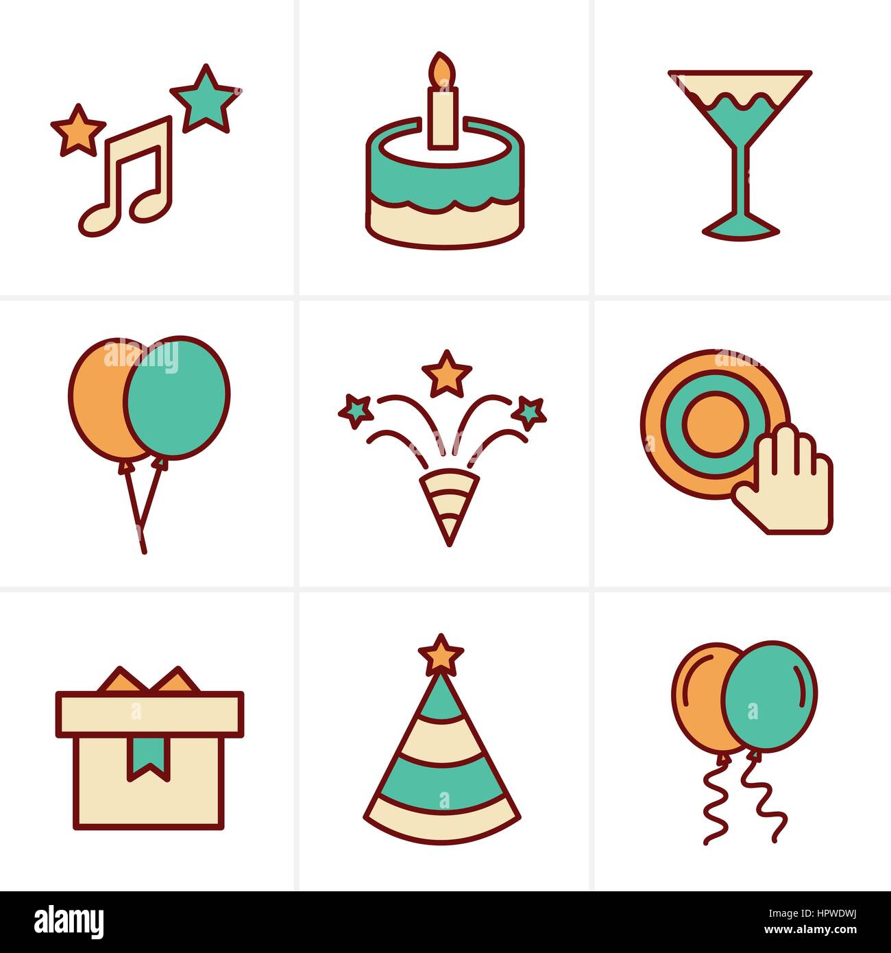Icons Style party Icons Set, Vector Design Stock Vector Image & Art - Alamy