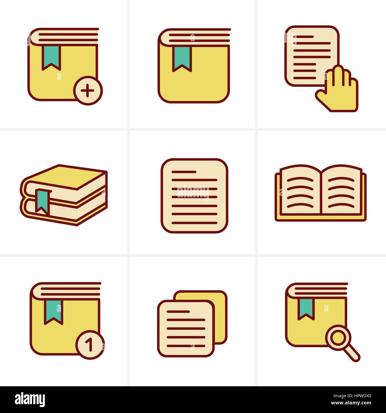 Icons Style Book Icons Set, Vector Design Stock Vector Image & Art - Alamy