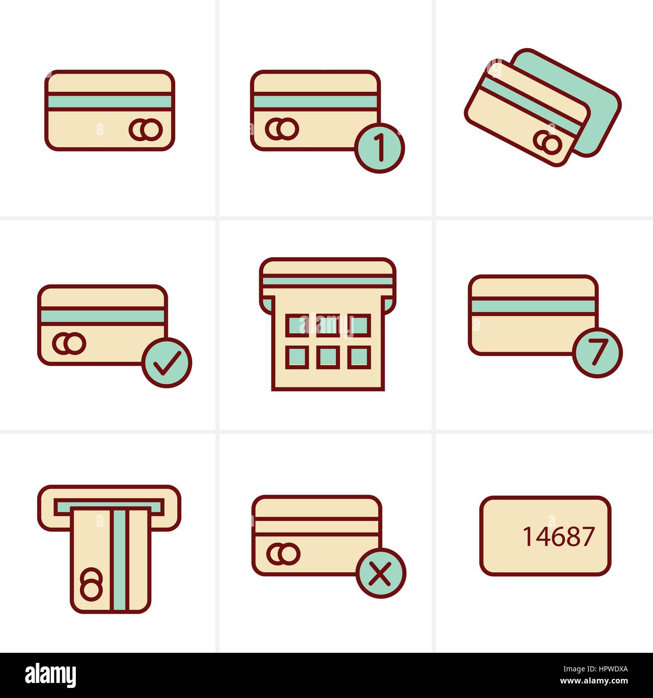 Icons Style Vector black credit cart icons set Stock Vector Image & Art ...