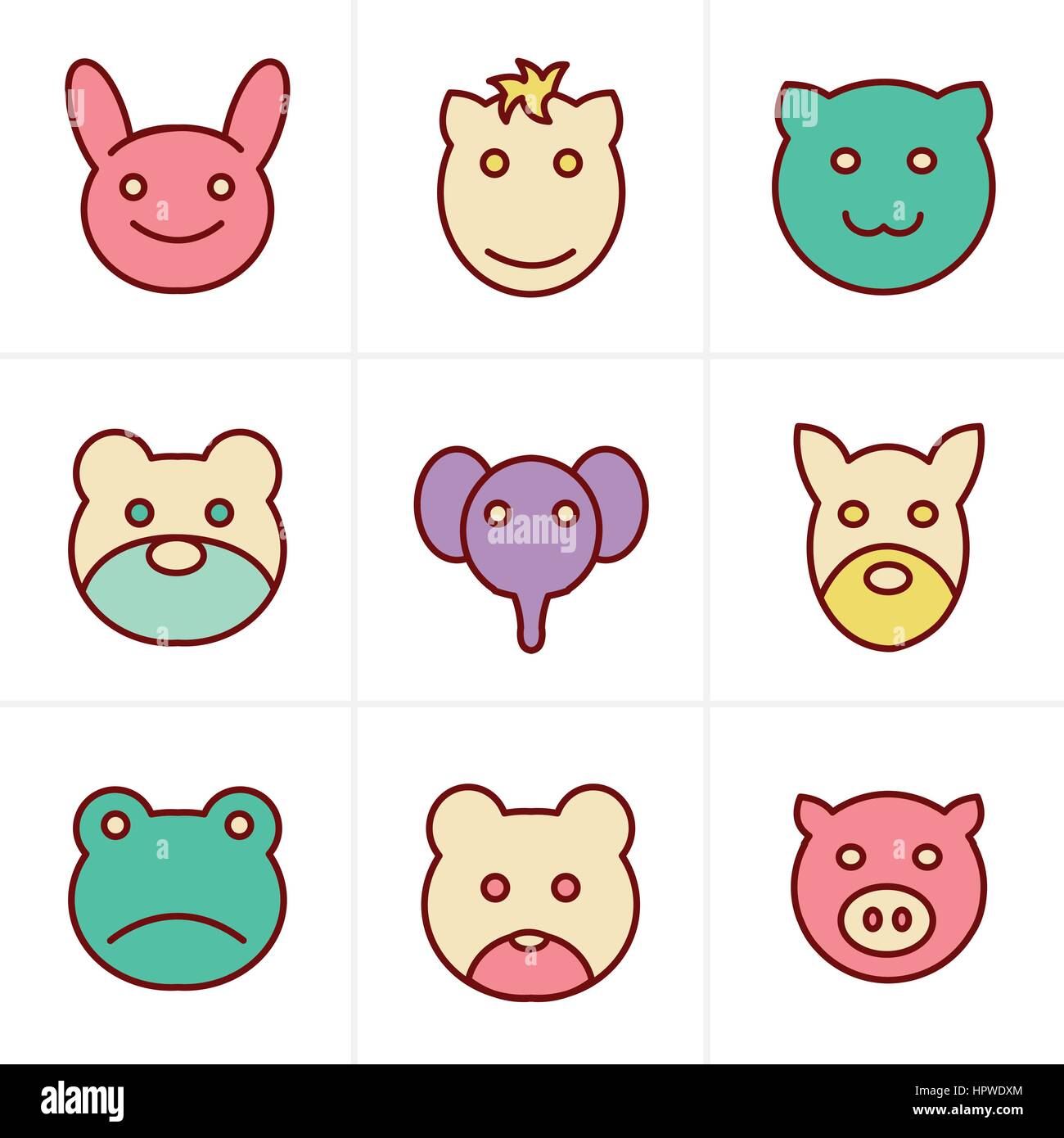 Animals icons hi-res stock photography and images - Alamy