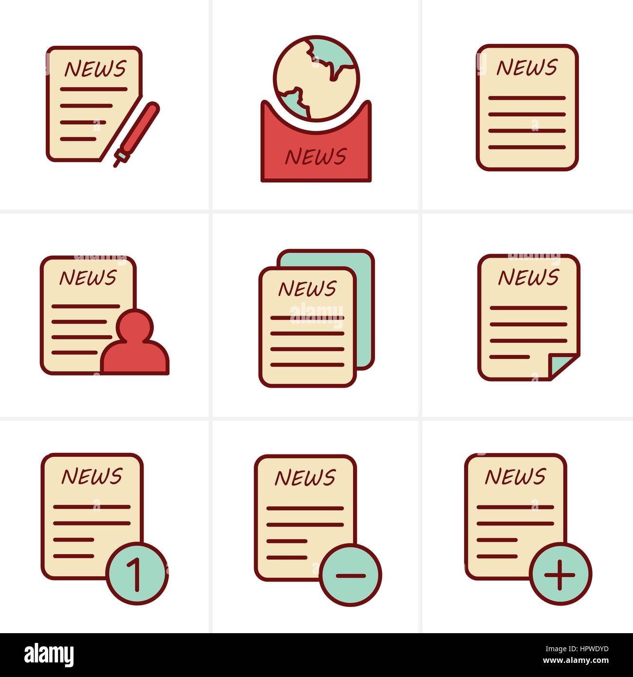 Newspaper icons Stock Vector Images - Alamy