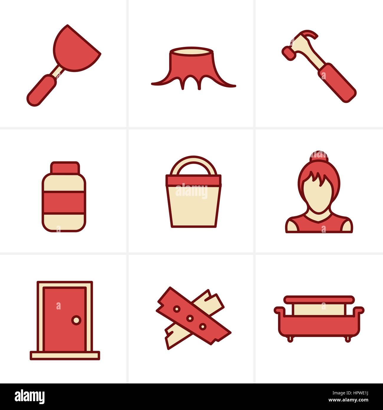 Icons Style Icons set carpentry Stock Vector Image & Art - Alamy