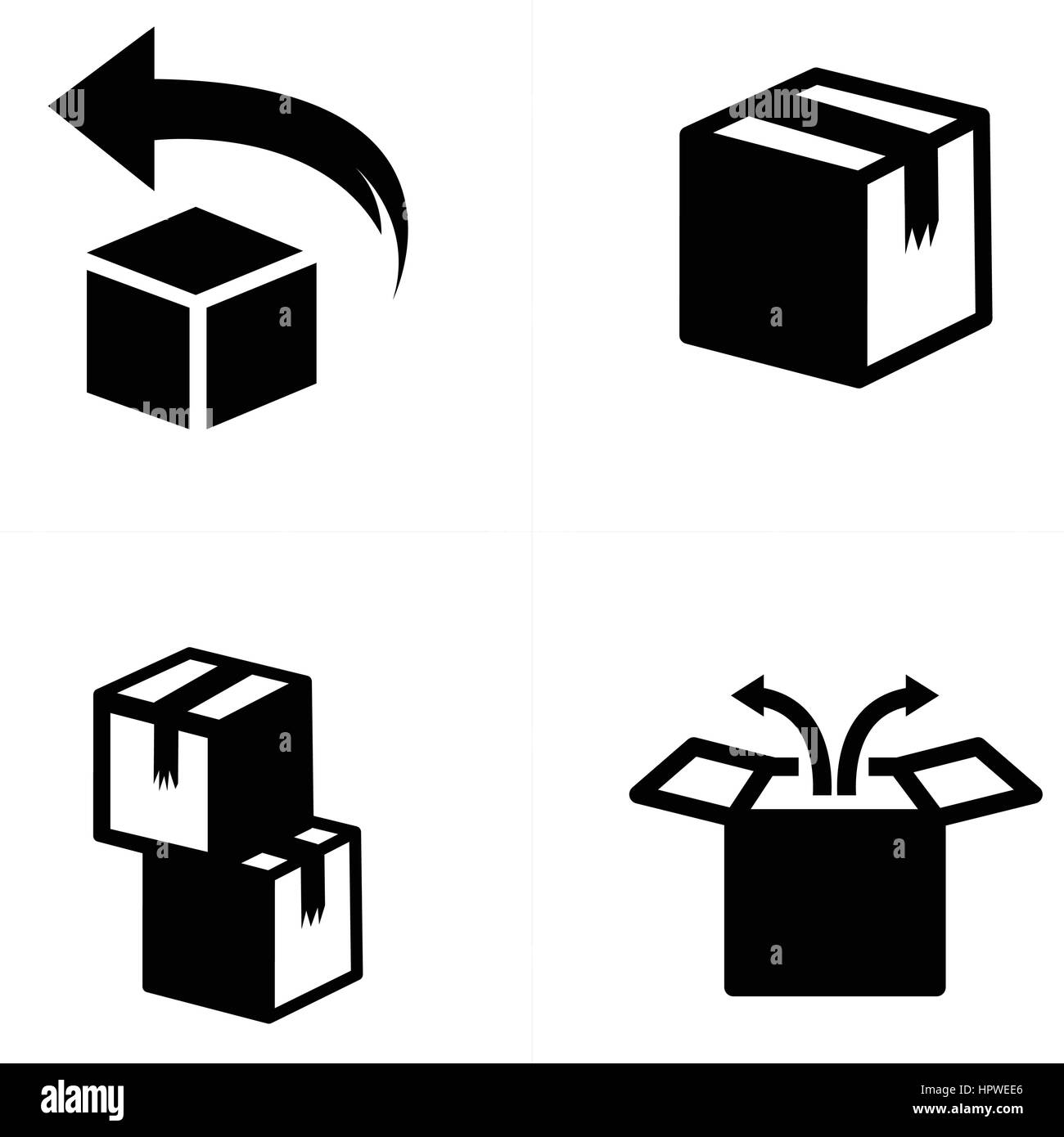 Open box white icons Stock Vector Images - Alamy