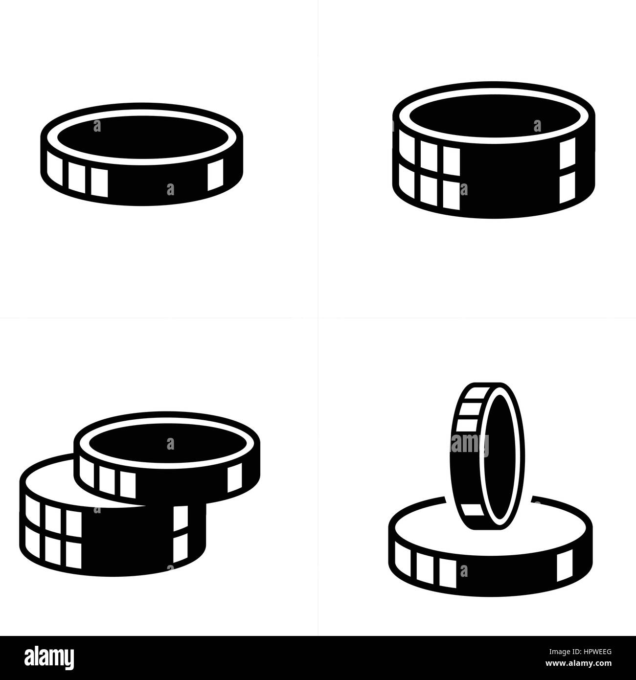 3D Coins Icons set Stock Vector Image & Art - Alamy