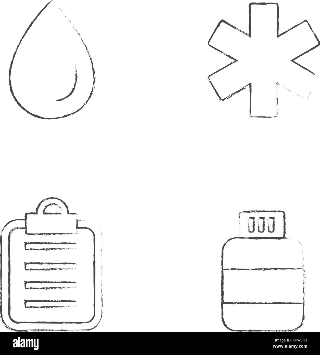 Medical icons vector set Draw Stock Vector Image & Art - Alamy