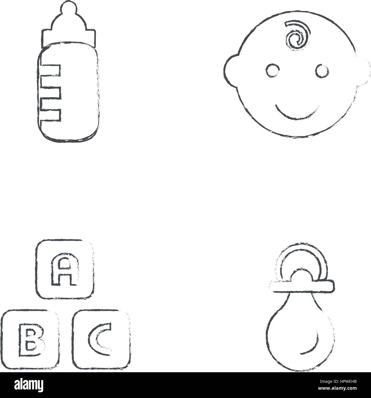 Baby Icons Set, Vector Design Draw Stock Vector Image & Art - Alamy