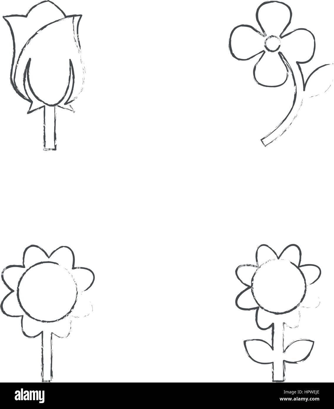Vector Flower icon set Draw Stock Vector Image & Art - Alamy